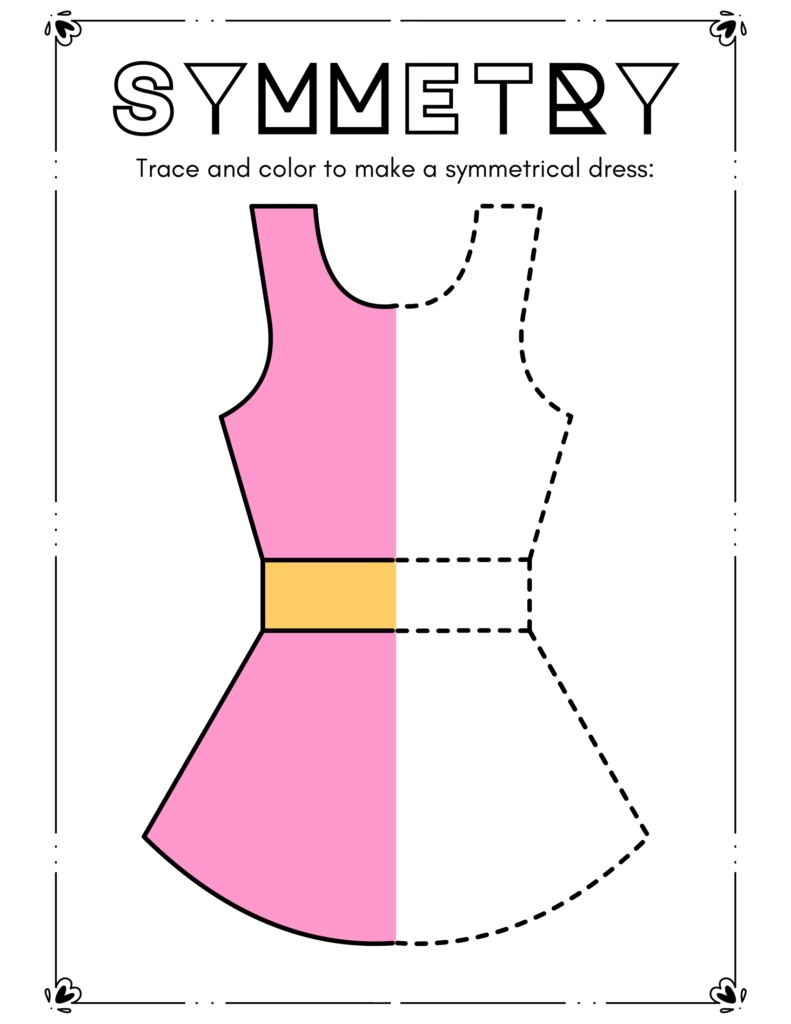Symmetry Coloring Worksheet for Kids – SHOP