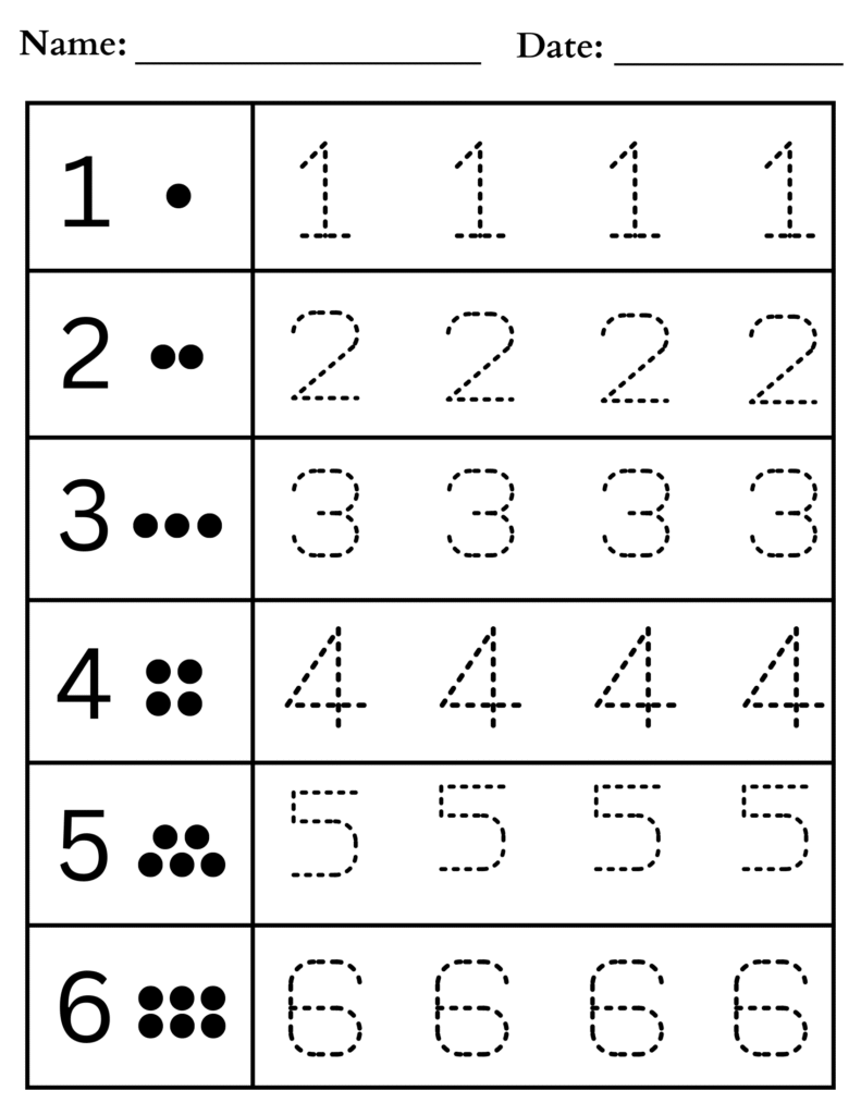 1 to 30 Counting and Tracing Worksheet – SHOP