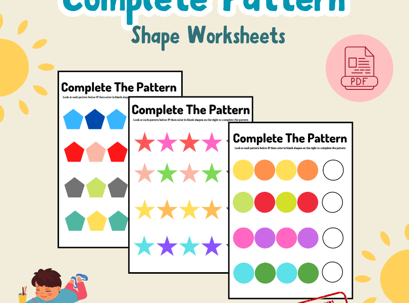 Complete the Pattern of Shapes Worksheet – SHOP