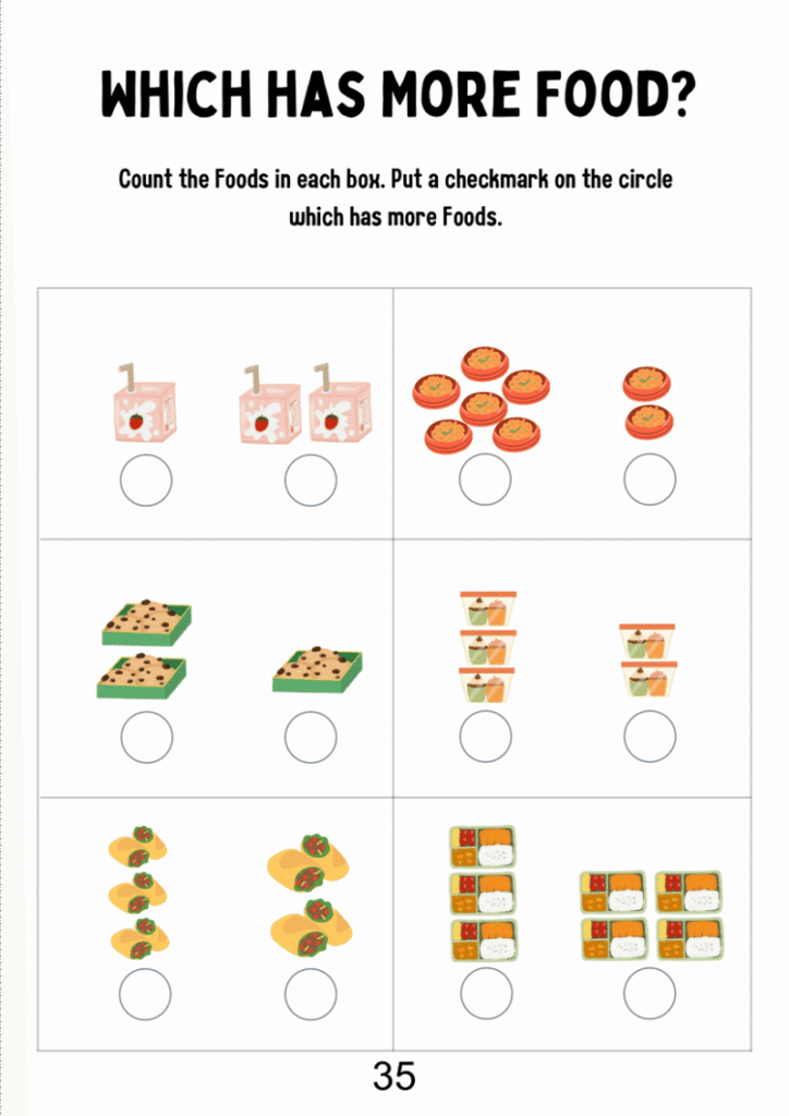 Count and Compare Worksheet – SHOP