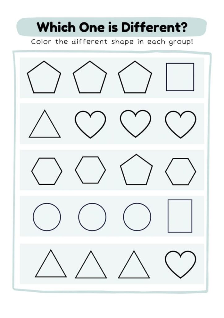 Find the Different Shape Worksheet – SHOP