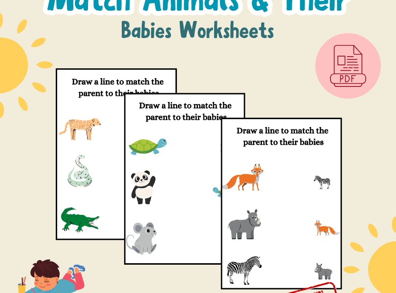Match Animals And Their Babies Worksheet – SHOP