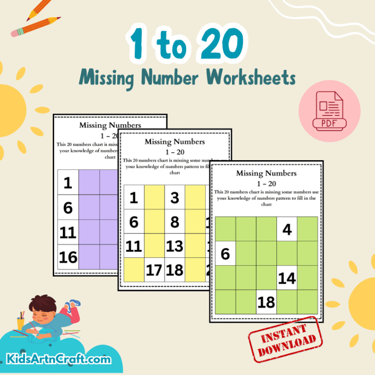 Missing Number 1 to 20 Worksheet – SHOP