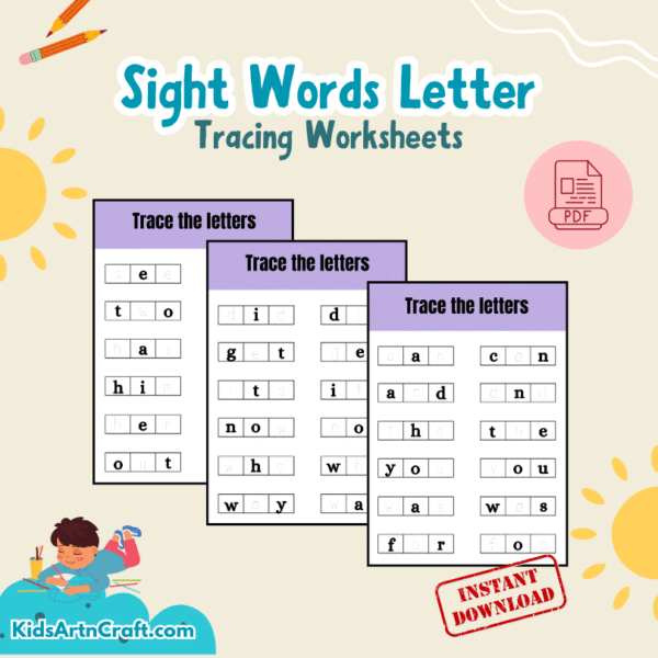 Sight Words Letter Tracing Worksheet – SHOP
